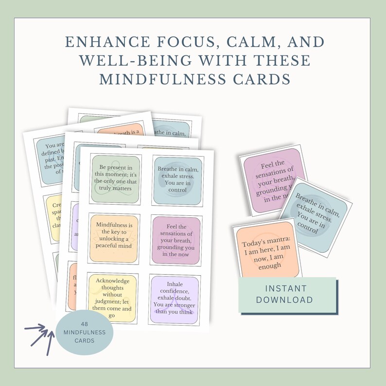 Mindfulness Cards for Wellbeing | Self-regulation & Coping Skills Tools ...
