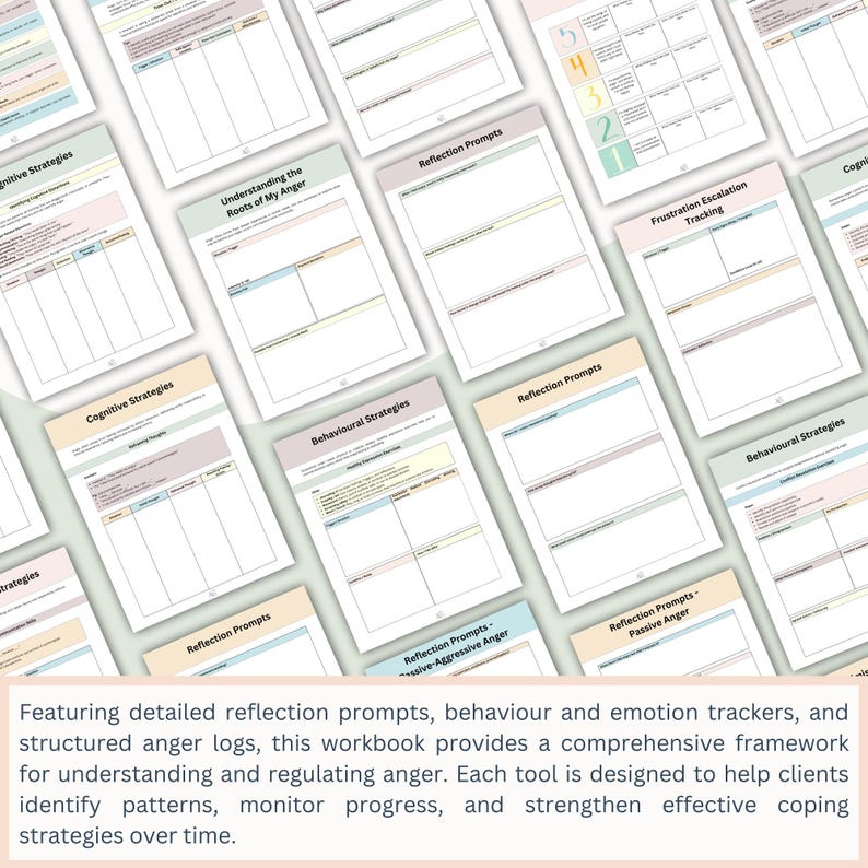 Anger Management Workbook | CBT Worksheets | Emotional Regulation ...