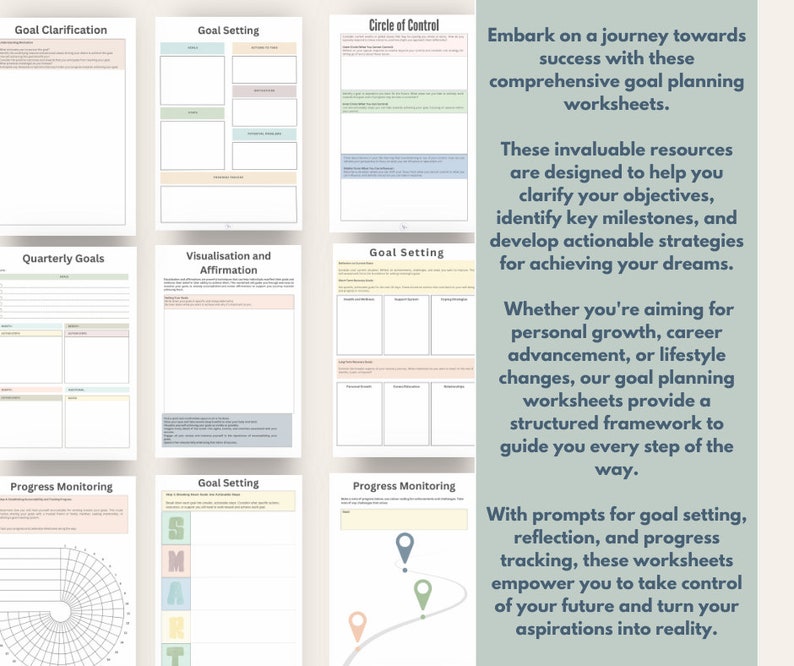 Goal Setting Worksheet / Goal Planning / Goal and Motivation Planning ...