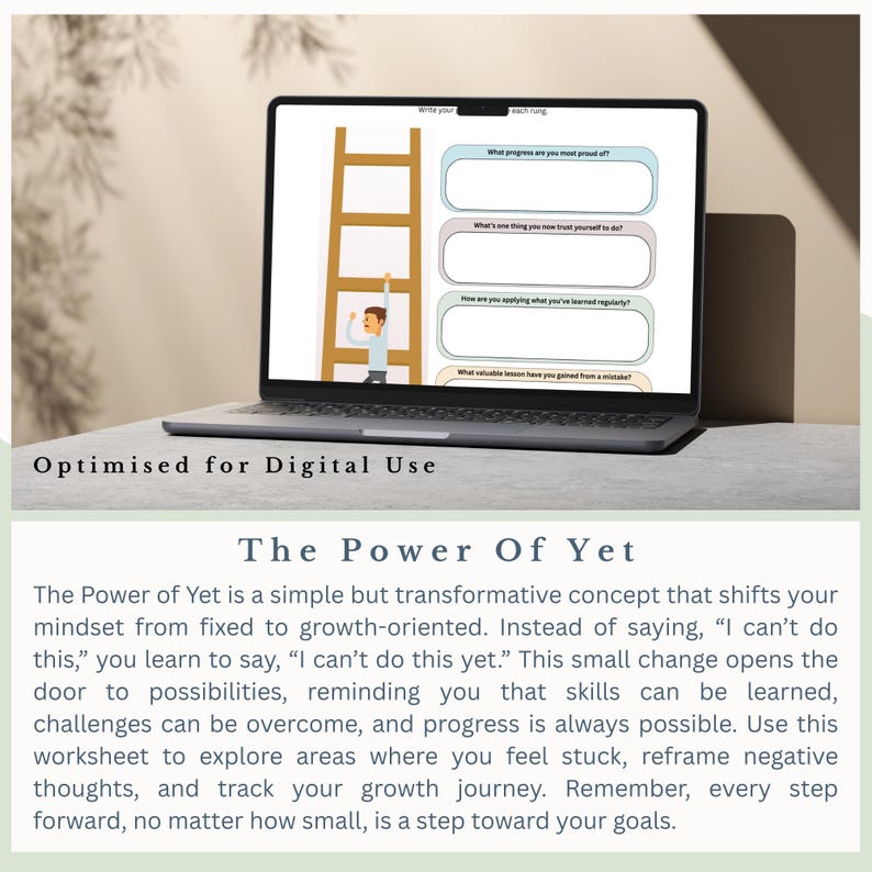 Growth Mindset Worksheet: the Power of yet Counselling Resource for ...