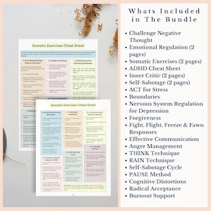 Therapy Cheat Sheet Bundle: Psychoeducation Resources (digital Download ...