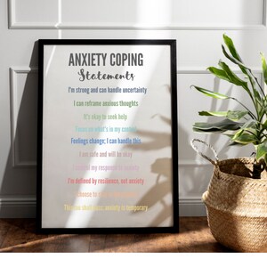 Anxiety Coping Strategies Poster / CBT / Therapy Poster / Anxiety ...