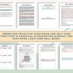 Burnout Workbook, Stress Management Tips, Therapy Worksheets Instant ...