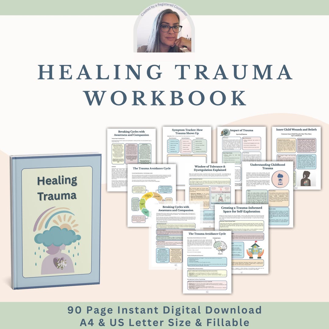 Trauma Healing Workbook, Therapy Worksheets & Window of Tolerance ...