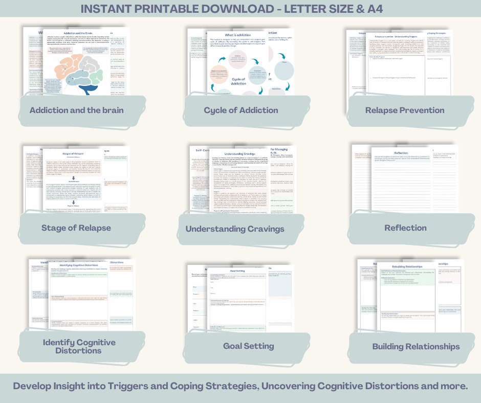 Addiction Recovery Workbook: Relapse Prevention, CBT (PDF) - Etsy