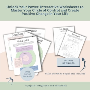 Circle of Control Worksheet: CBT Tool for Growth Mindset (PDF) - Etsy