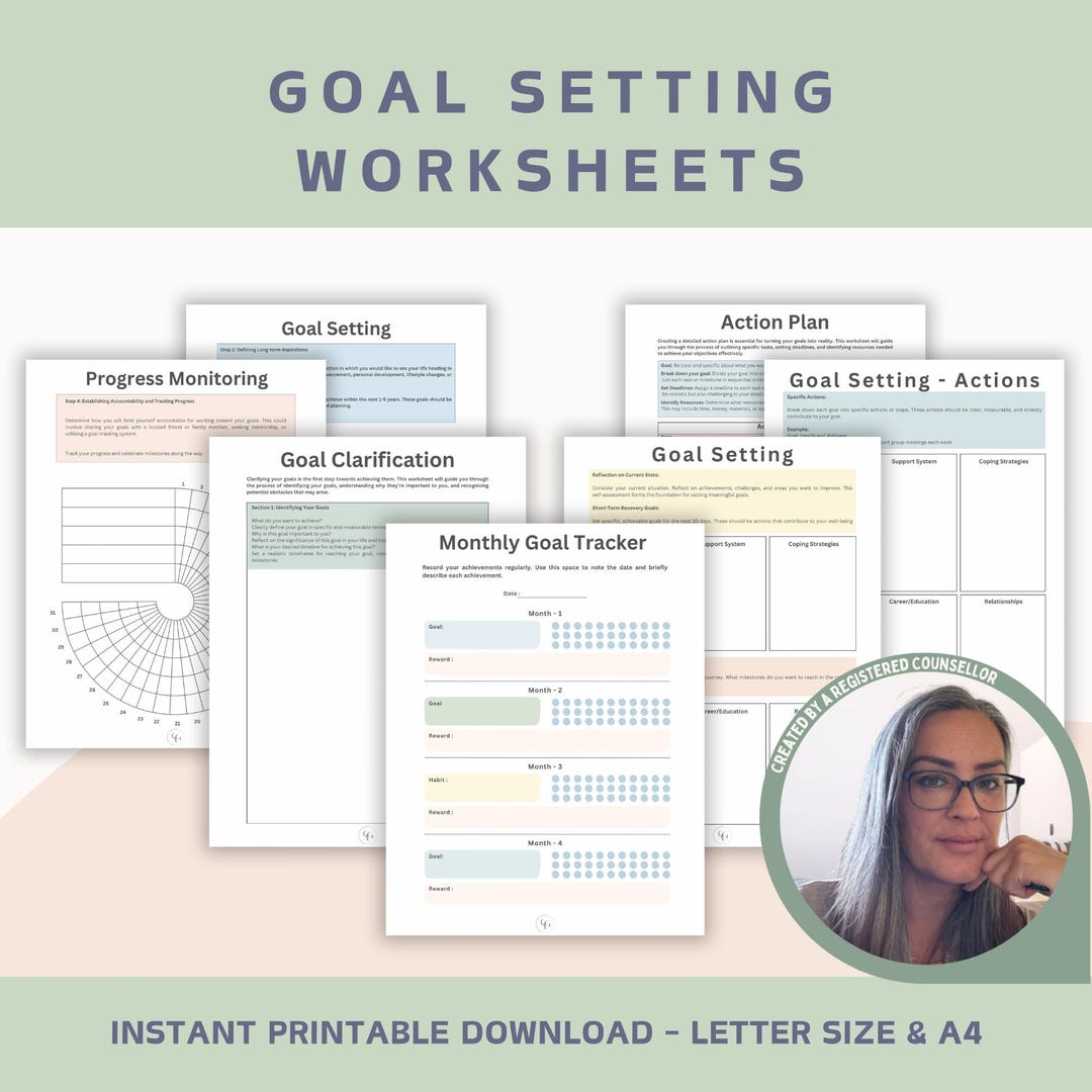 Goal Setting Worksheet & Motivation Planning | Effective Therapy ...