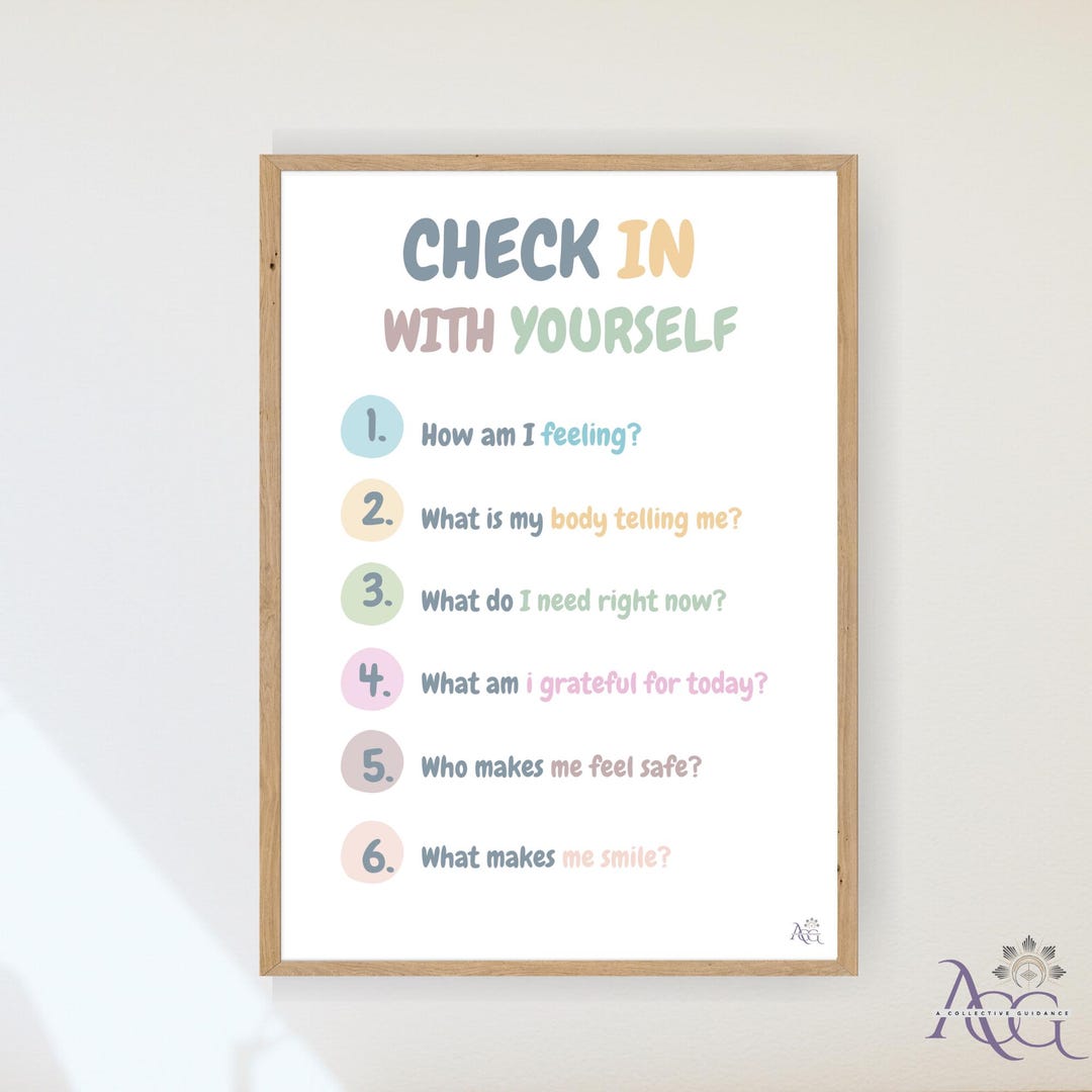 Check in Poster; Kids Wall Art - Counselling Room Decor & Educational ...