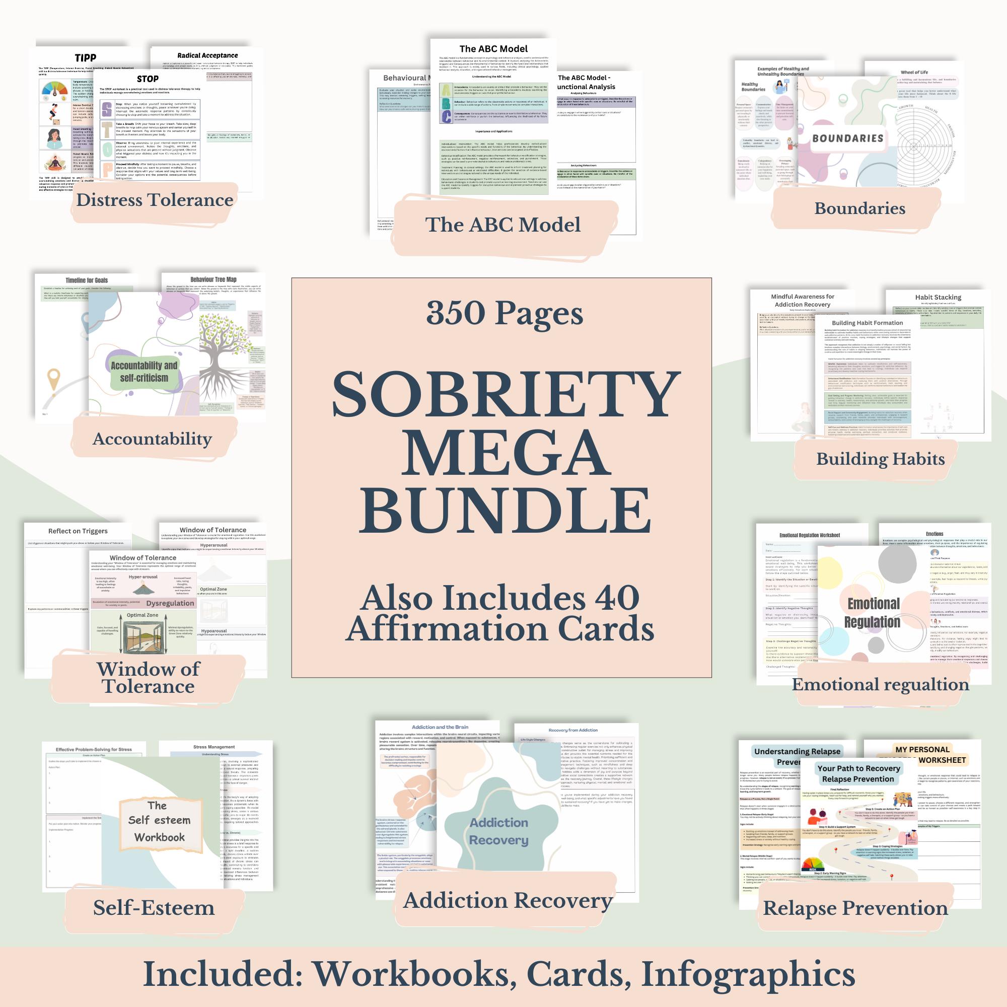 Addiction Recovery Workbook Bundle: CBT, Relapse Prevention (PDF ...