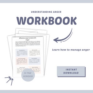 Understanding Anger Workbook, Anger Management Therapy Worksheets, CBT ...