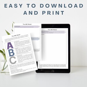 CBT Worksheets / ABC Model / Cognitive Behaviour Therapy / Therapy ...