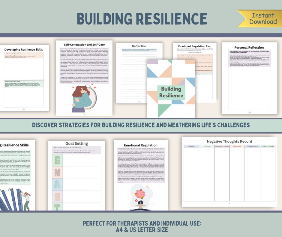 Building Resilience Workbook, Feelings Worksheet, Therapy Worksheets ...