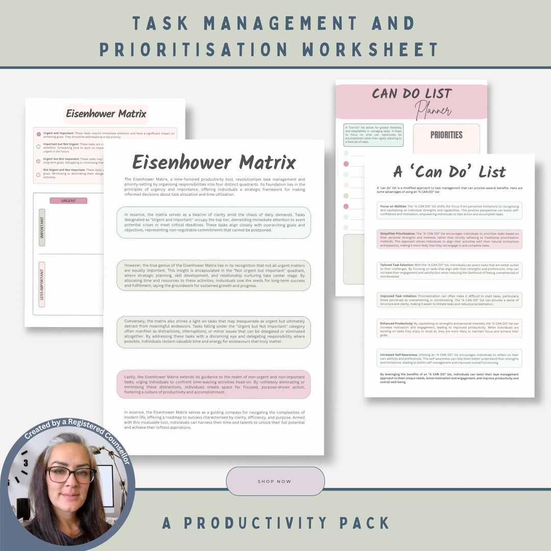 Priority Matrix Worksheets / Therapy Worksheets / ADHD / Priority to Do ...