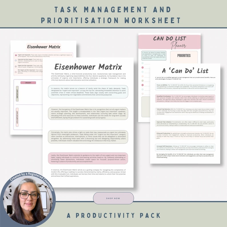 Priority Matrix Worksheets / Therapy Worksheets / ADHD / Priority to Do ...