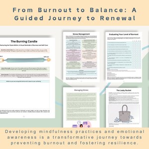 Burnout Workbook, Stress Management Tips, Therapy Worksheets Instant ...