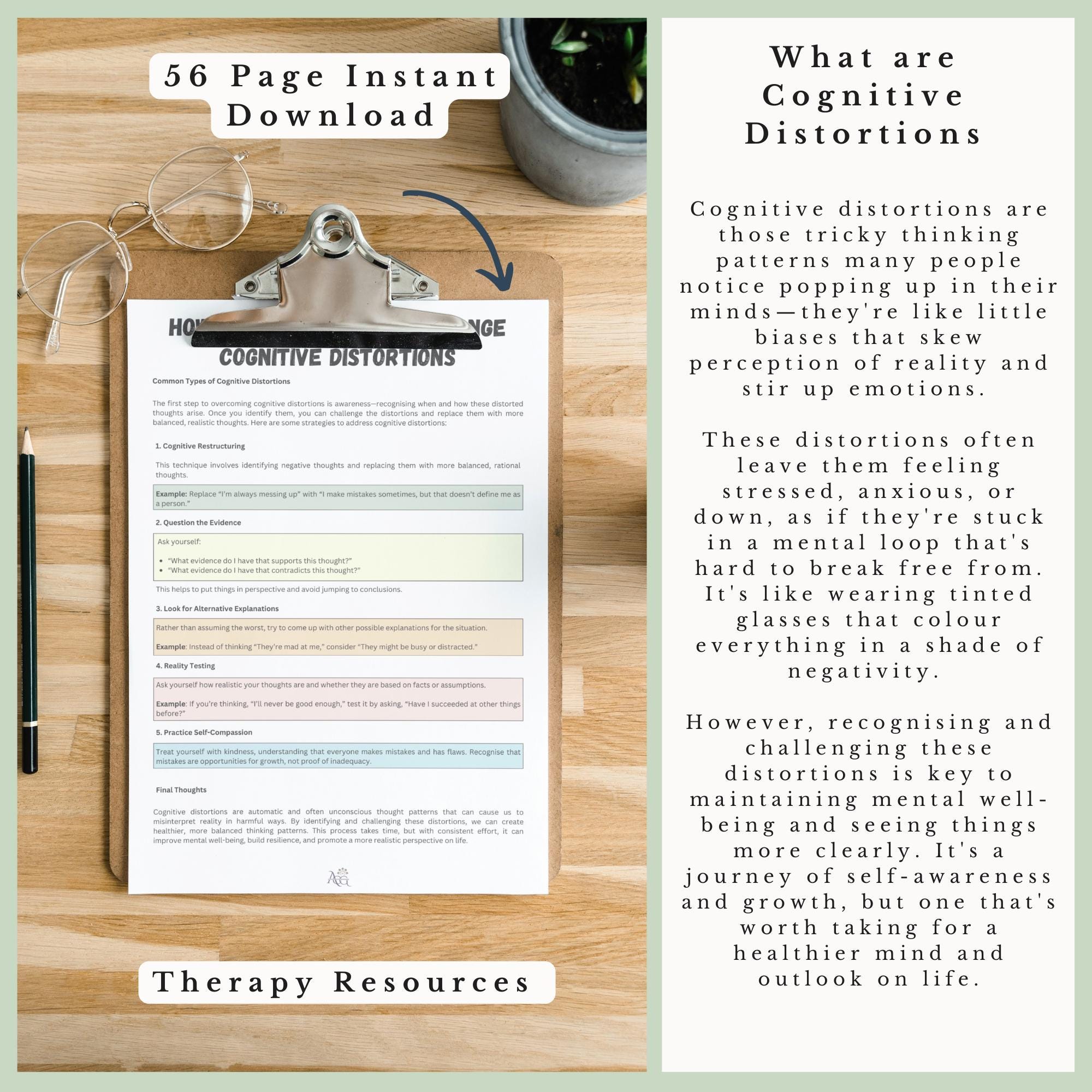 CBT Mega Bundle, Cognitive Behavioral Therapy Worksheets Coping Skills ...