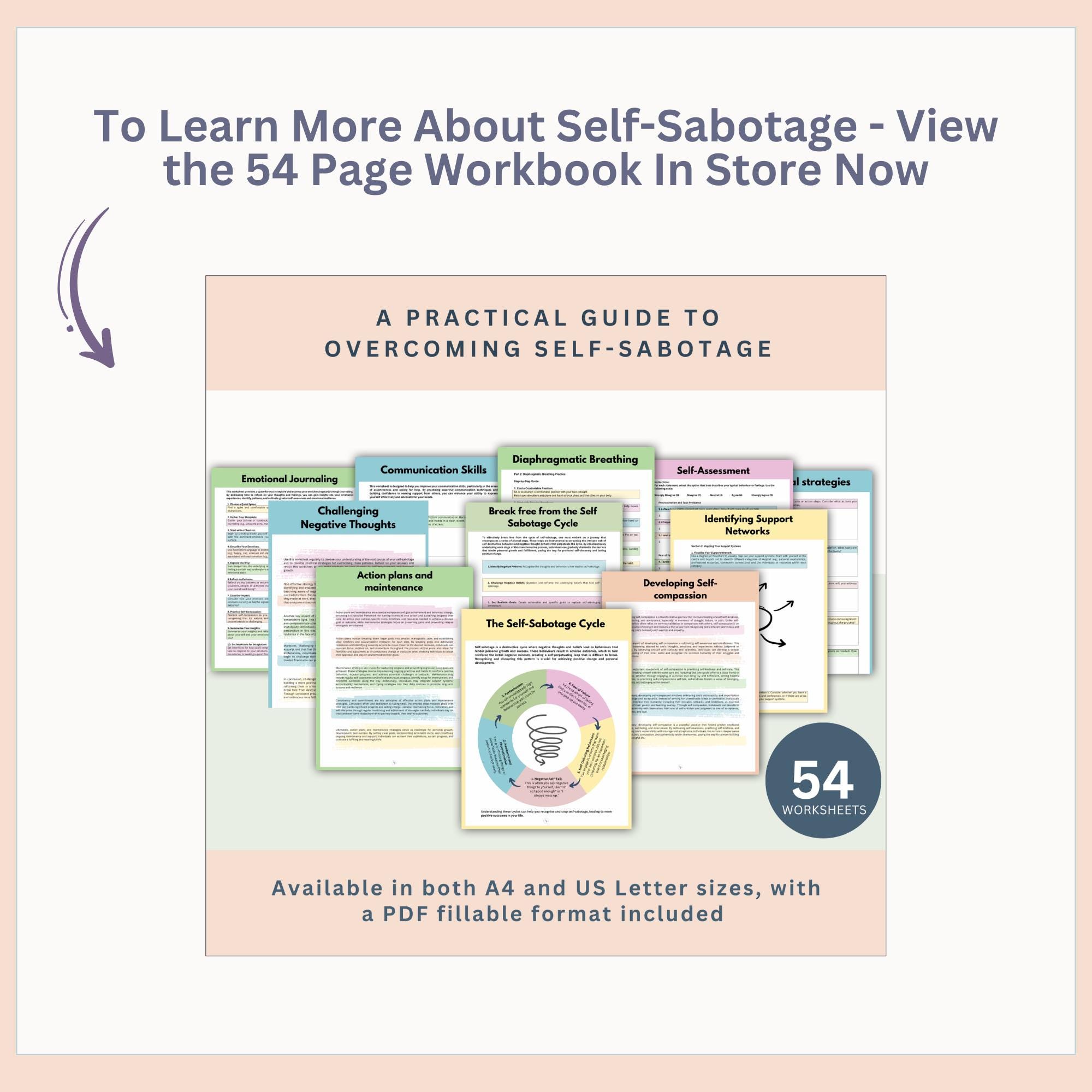 Self-sabotage Cycle Cheat Sheet: Counselling Resource (PDF) - Etsy
