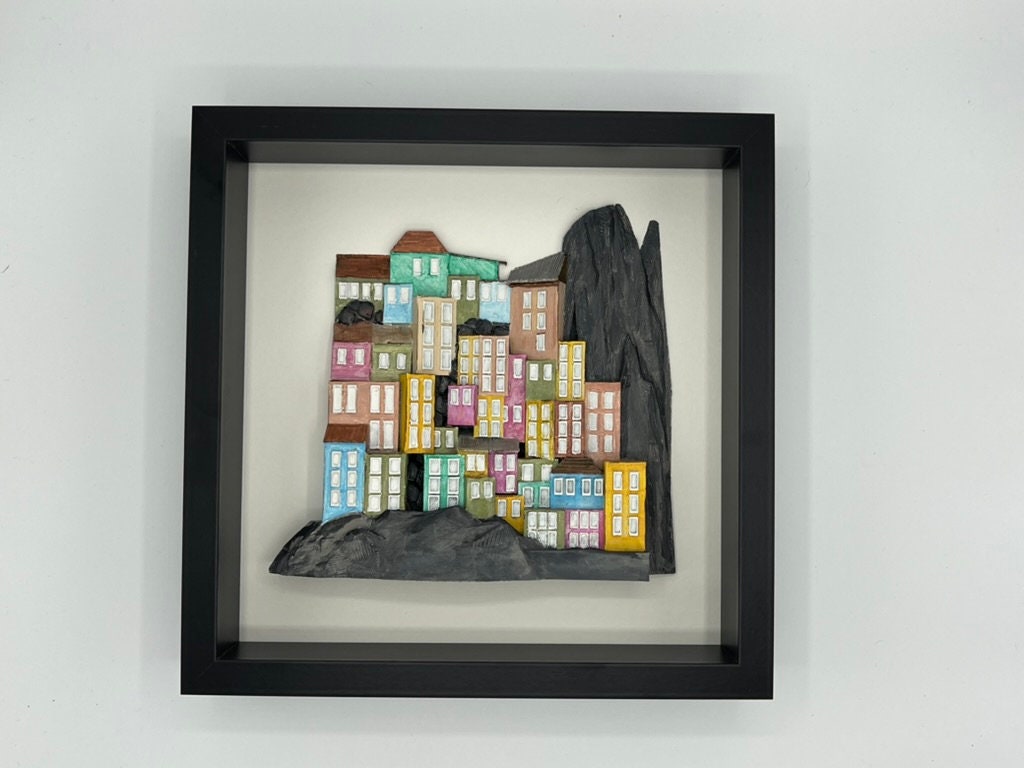 BRAZILIAN FAVELA 3D Printed Hand Painted or Un-painted, Framed or Un ...