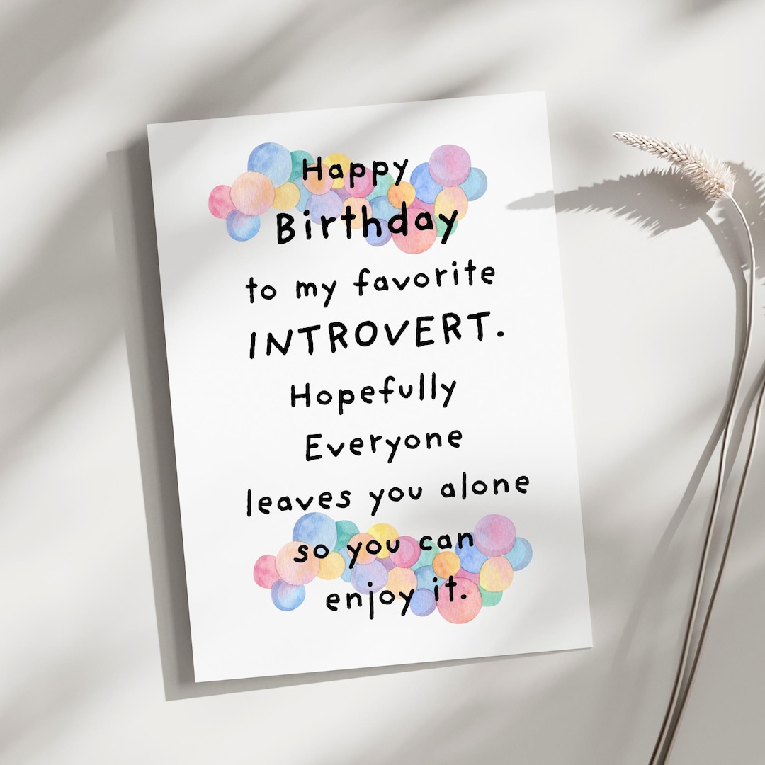Funny Birthday Card, Introvert Friend Card, Introvert Bestie Cards ...