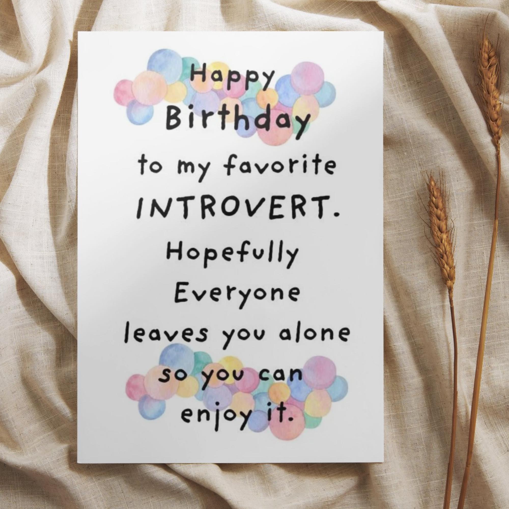 Funny Birthday Card, Introvert Friend Card, Introvert Bestie Cards ...