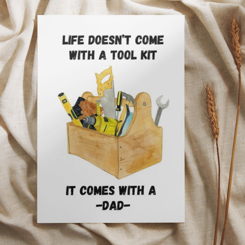 Funny Father's Day Card, Toolbox Dad Card, Toolbox Fathers Day Toolkit ...