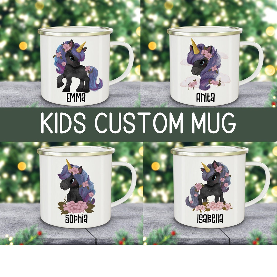 Personalized Kids Name Mug Kids Enamel Custom Mug - Etsy