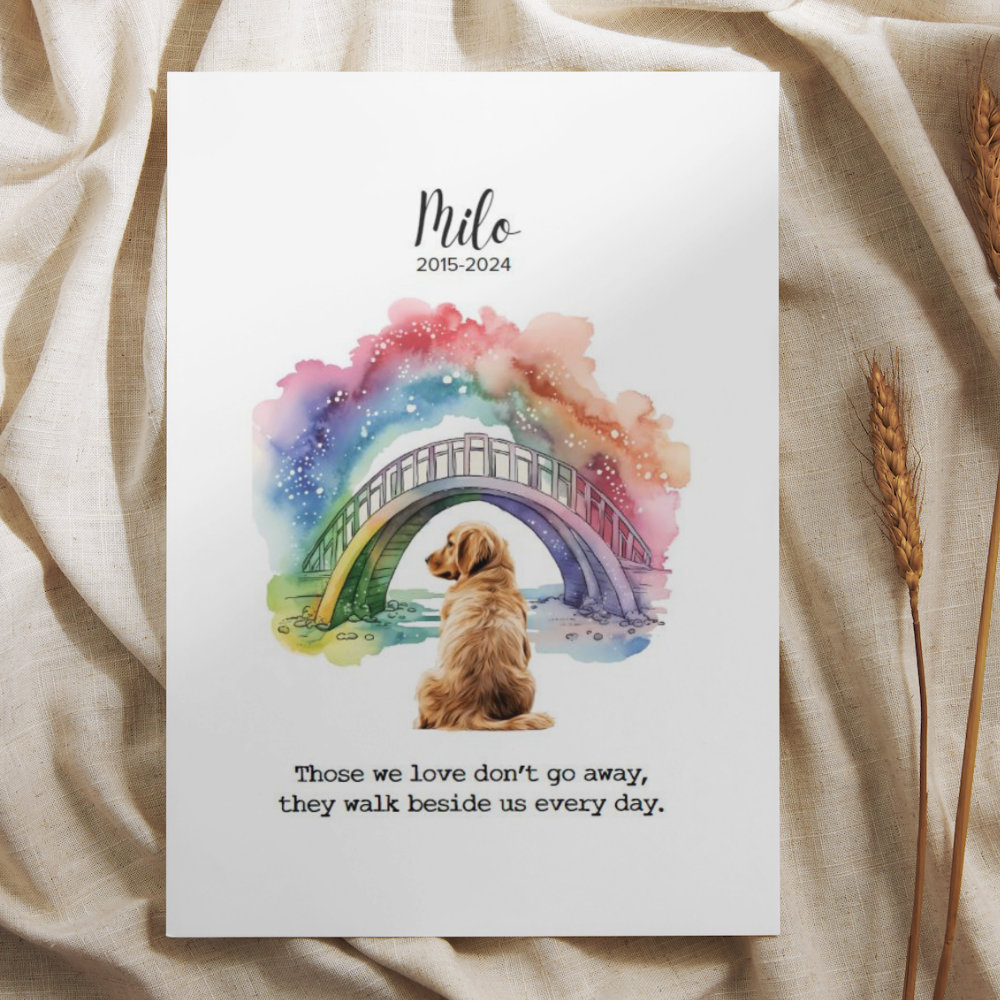 Personalized Pet Loss Sympathy Card, Pet Death, Pet Memorial Card, Dog ...