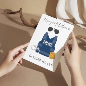 Personalized Police Officer Card, Police Graduation Card, Police New ...