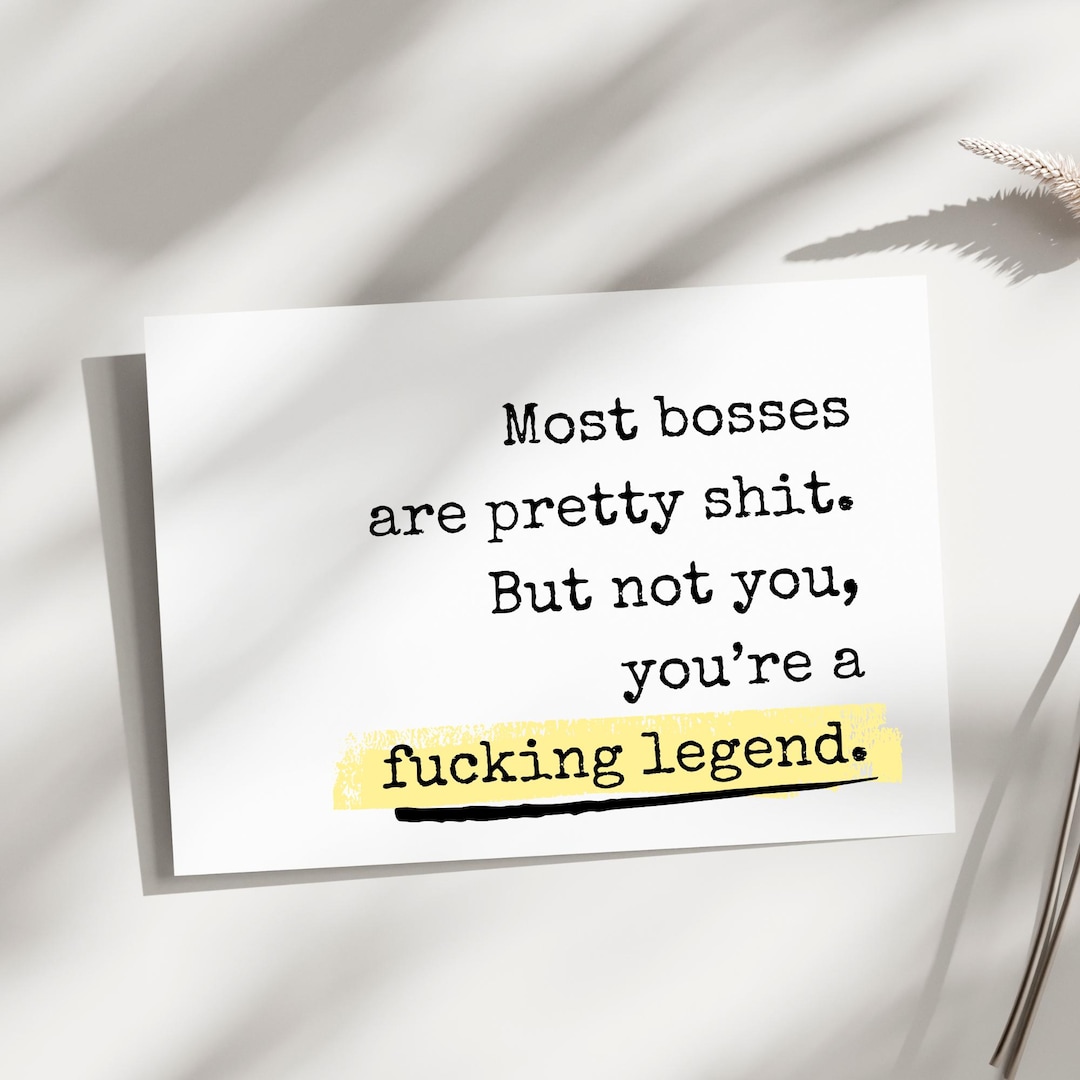 Funny Boss Card, Funny Thank You for Boss, Leaving Work, Retirement ...