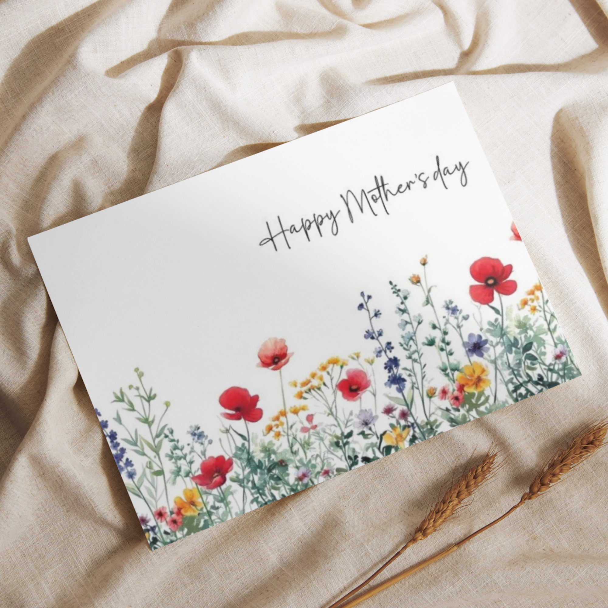 Flower Mother's Day Card, Floral Mothers Day Card, Wildflowers Mothers ...