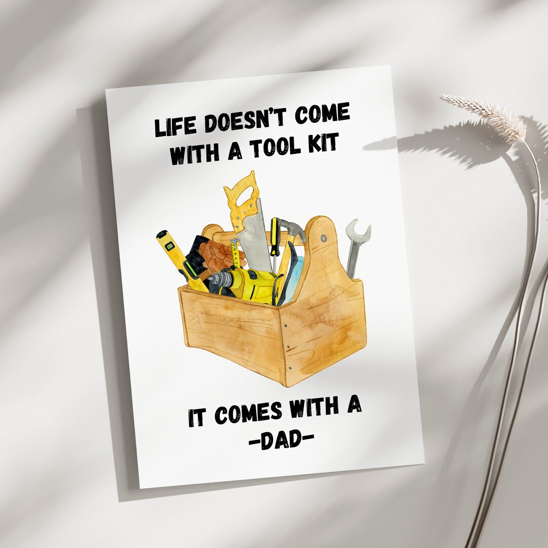 Funny Father's Day Card, Toolbox Dad Card, Toolbox Dad Birthday Toolkit ...