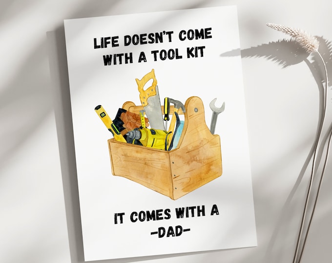 Funny Father's Day Card, Toolbox Dad Card, Toolbox Dad Birthday Toolkit ...