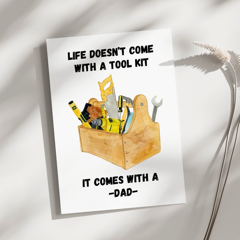 Funny Father's Day Card, Toolbox Dad Card, Toolbox Fathers Day Toolkit ...