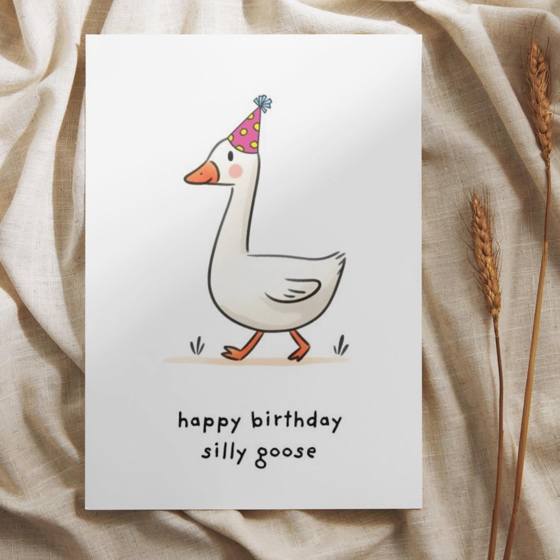 Silly Goose Birthday Card Goose Game Greeting Card, Goose With Party ...