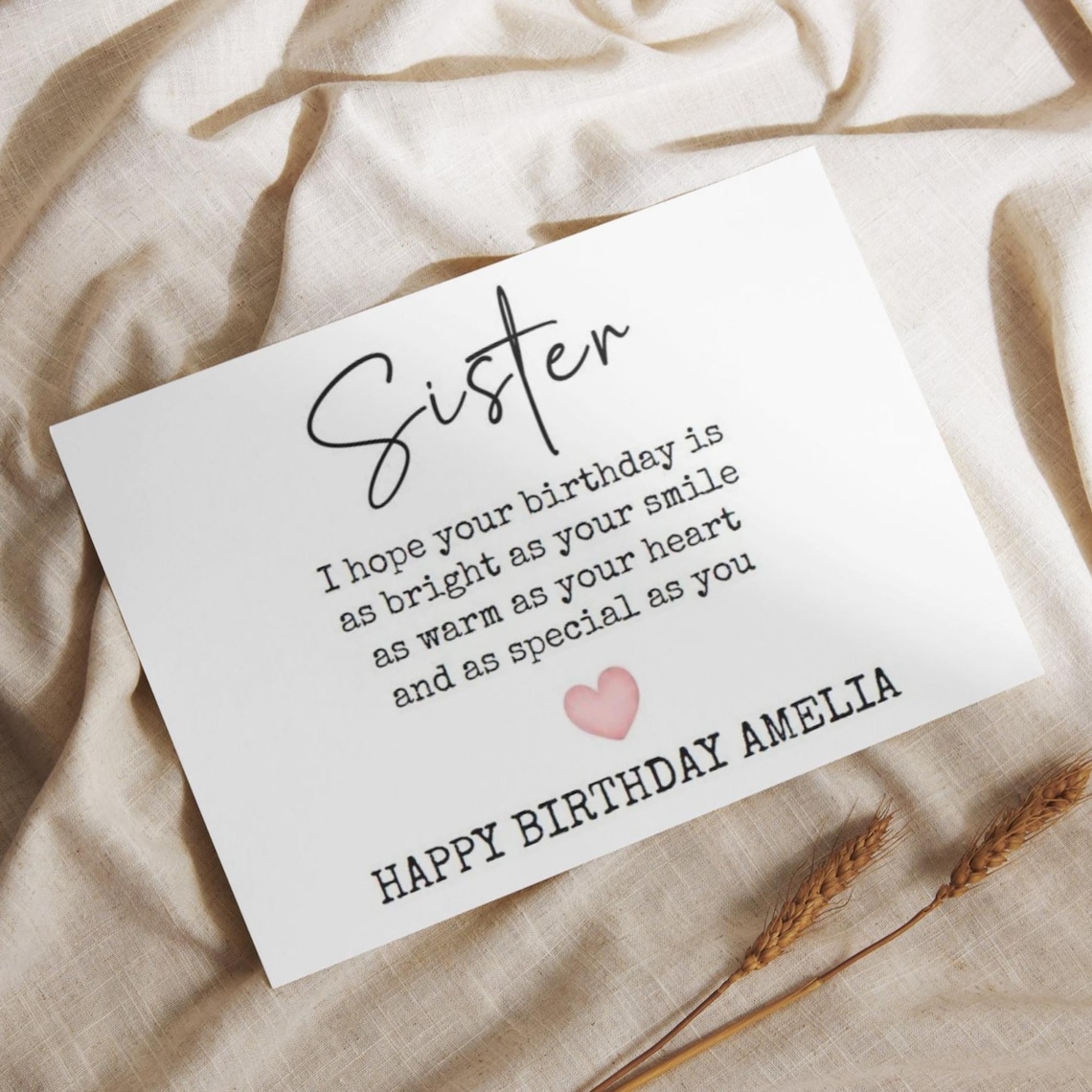 Personalized Sister Birthday Card, Special Sister Birthday Card, Sister ...
