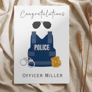 Personalized Police Officer Card, Police Graduation Card, Police New ...