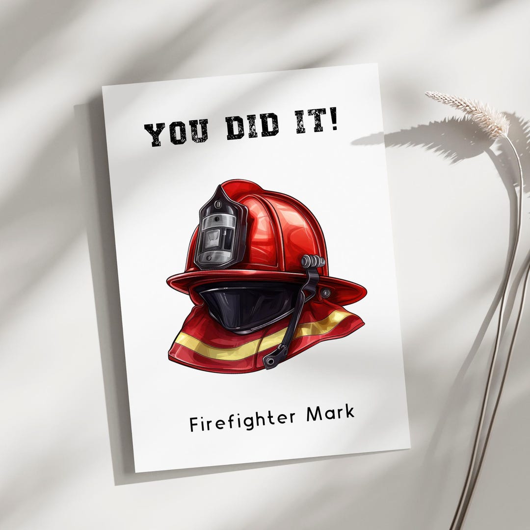 Personalized Firefighter Card, Firefighter Academy Graduation ...