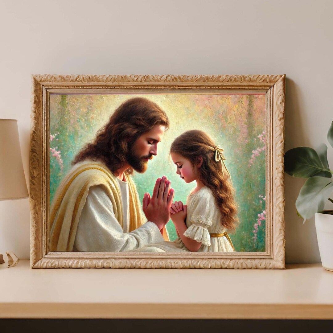 Prayer to God Digital Art, Jesus Art Print, Modern Christian Art ...