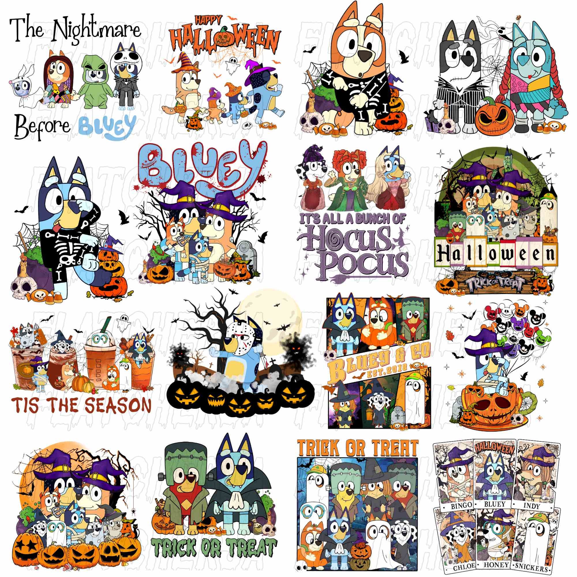 16 diseños PNG del paquete Bluey Halloween Horror Halloween - Etsy México