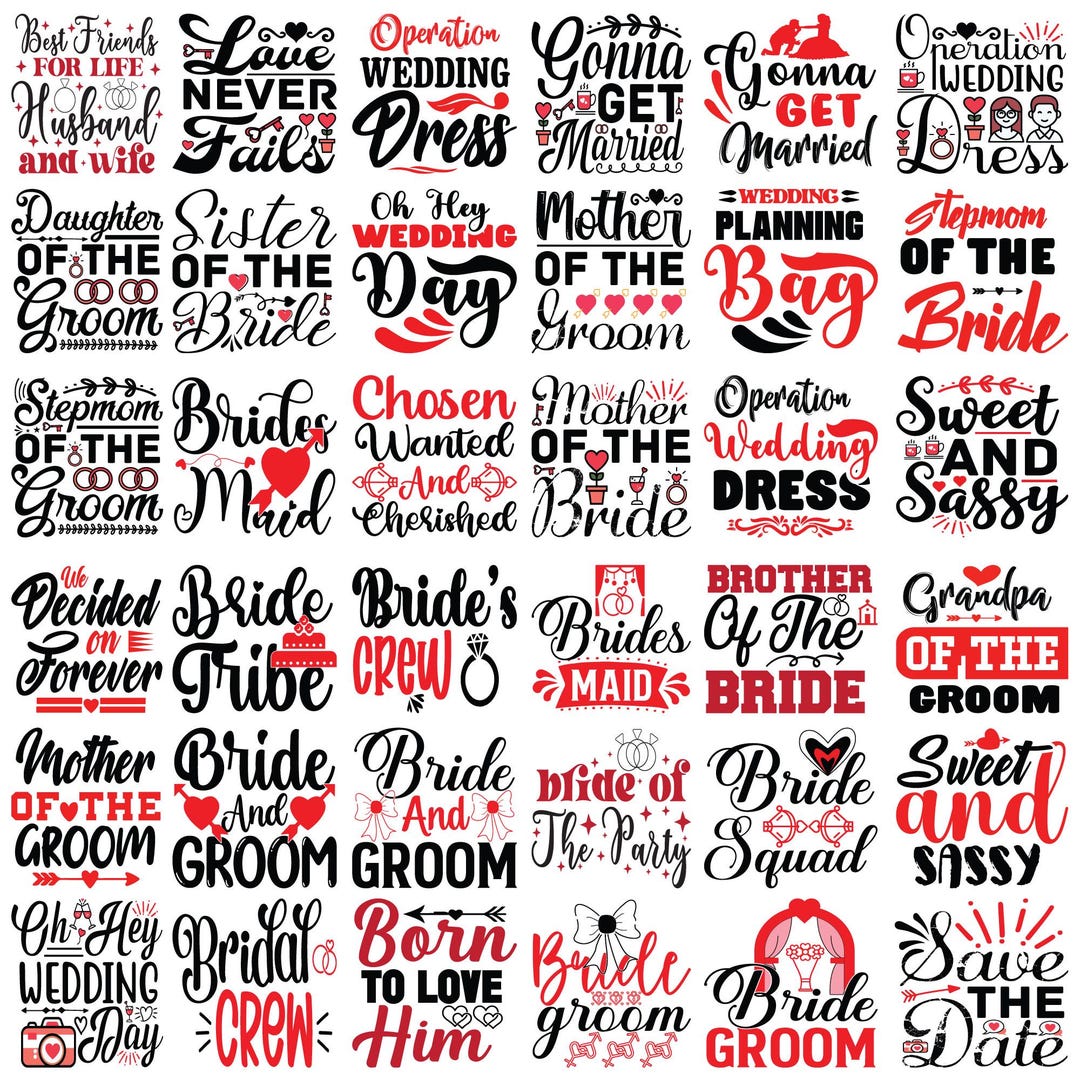 Wedding Svg Bundle, Wedding Cricut, Wedding Cut File, Bride Svg, Groom ...