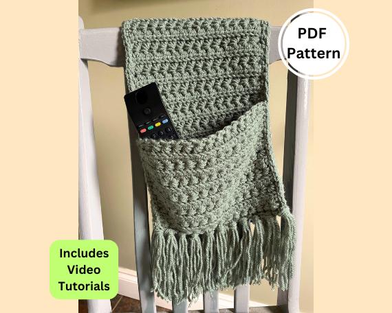 Crochet Pattern | CROCHET Armchair Caddy | Armchair Organizer ...