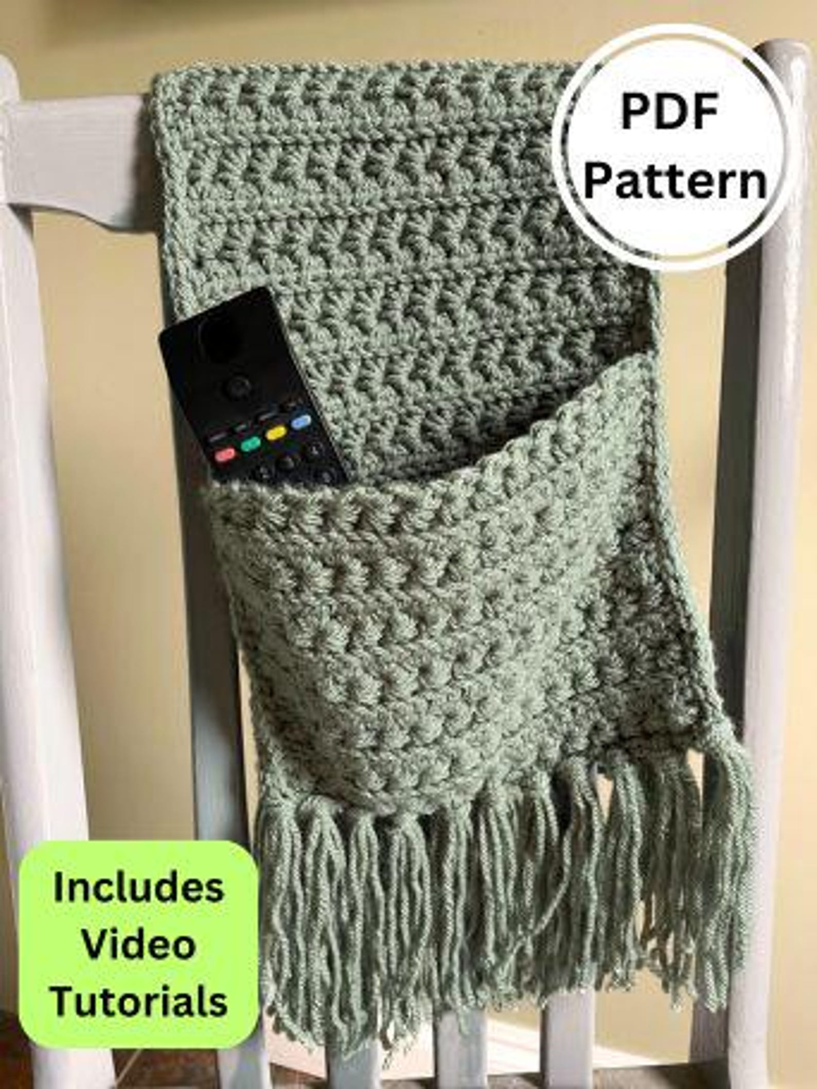 Crochet Pattern | CROCHET Armchair Caddy | Armchair Organizer ...