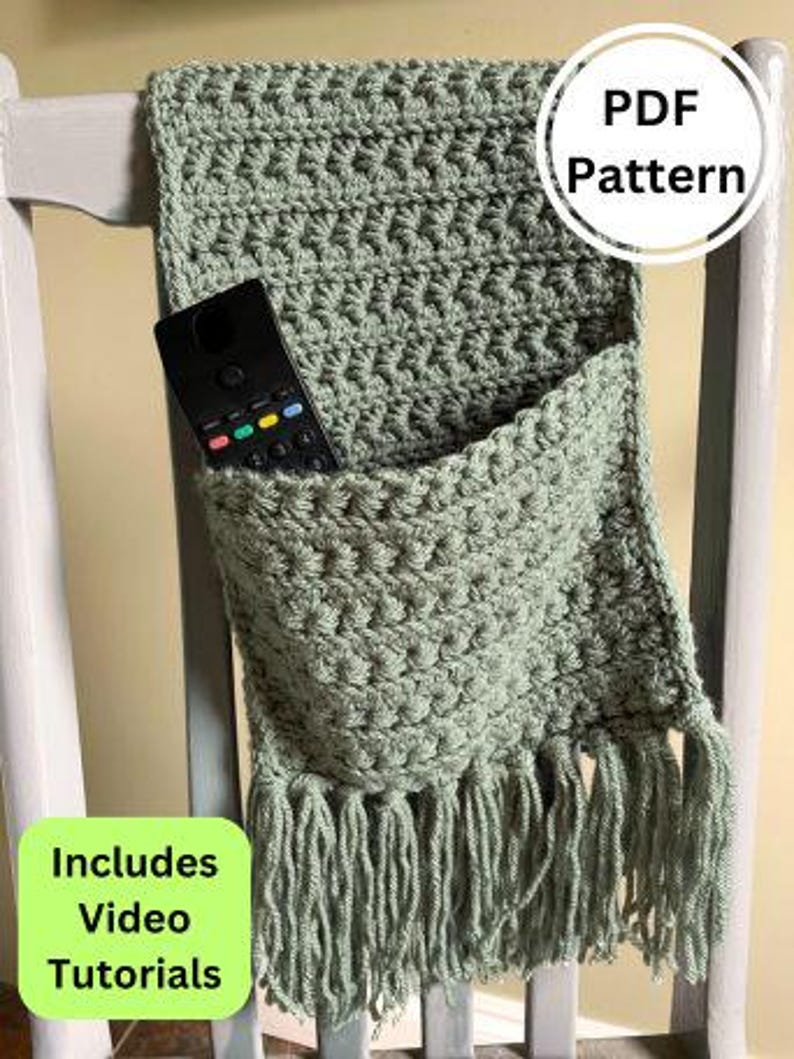Crochet Pattern | CROCHET Armchair Caddy | Armchair Organizer ...
