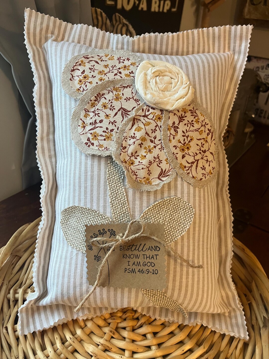 Small Shabby Chic Flower Pillow - Etsy