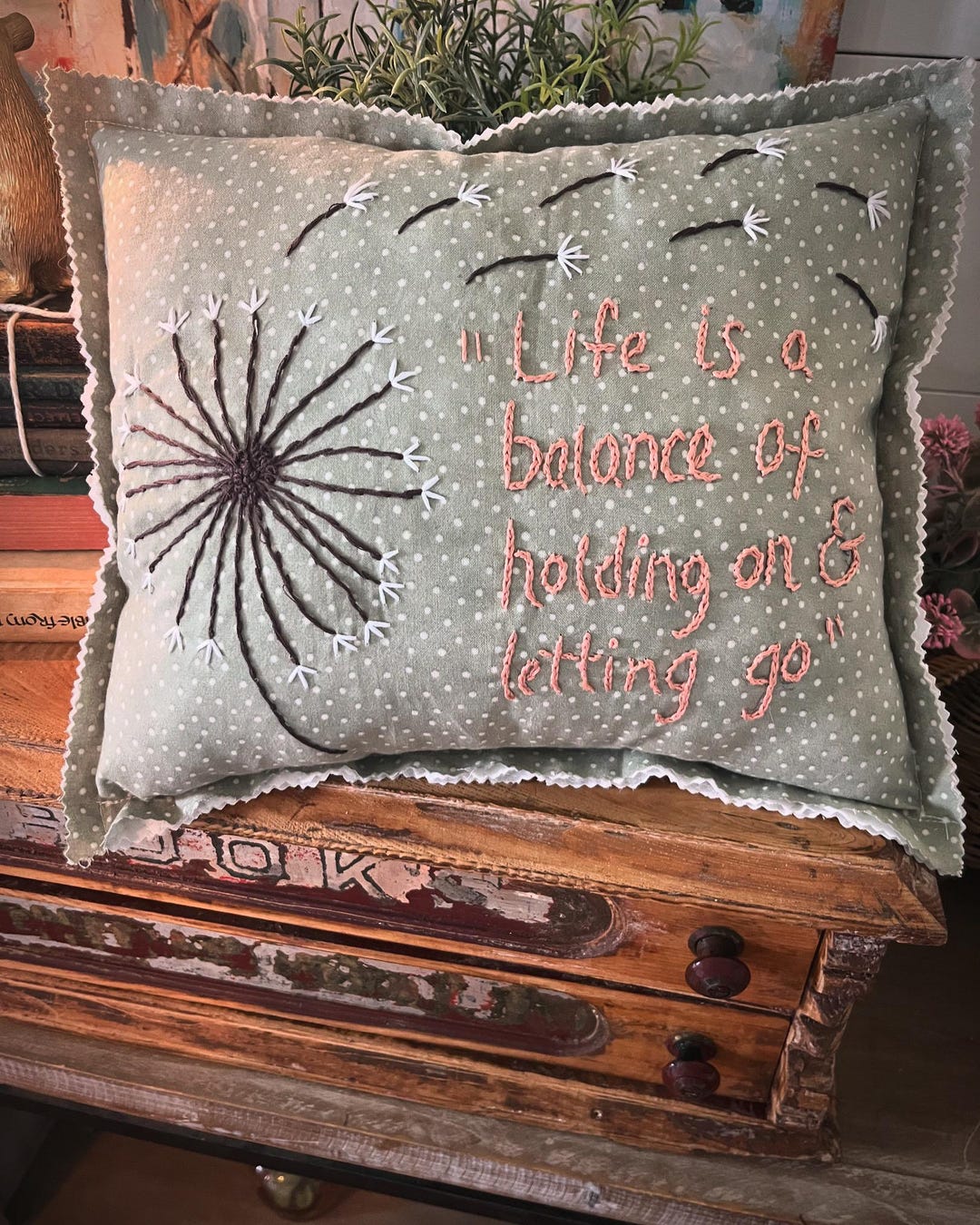 Hand Embroidered Pillow - Etsy