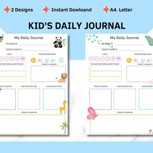 Kids Daily Journal Printable Journal for Kids Diary for Children Kids ...