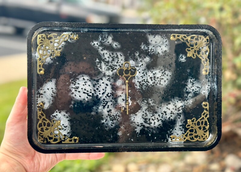 Spooky Black Tray With a Missing Key Epoxy Resin Tray - Etsy