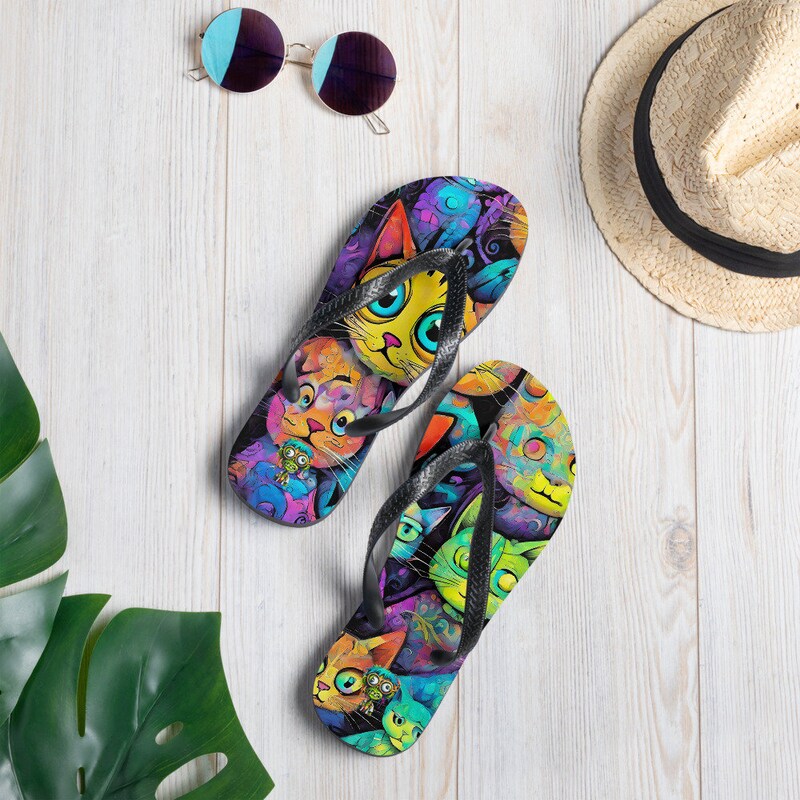 Cat Flip Flops - Etsy
