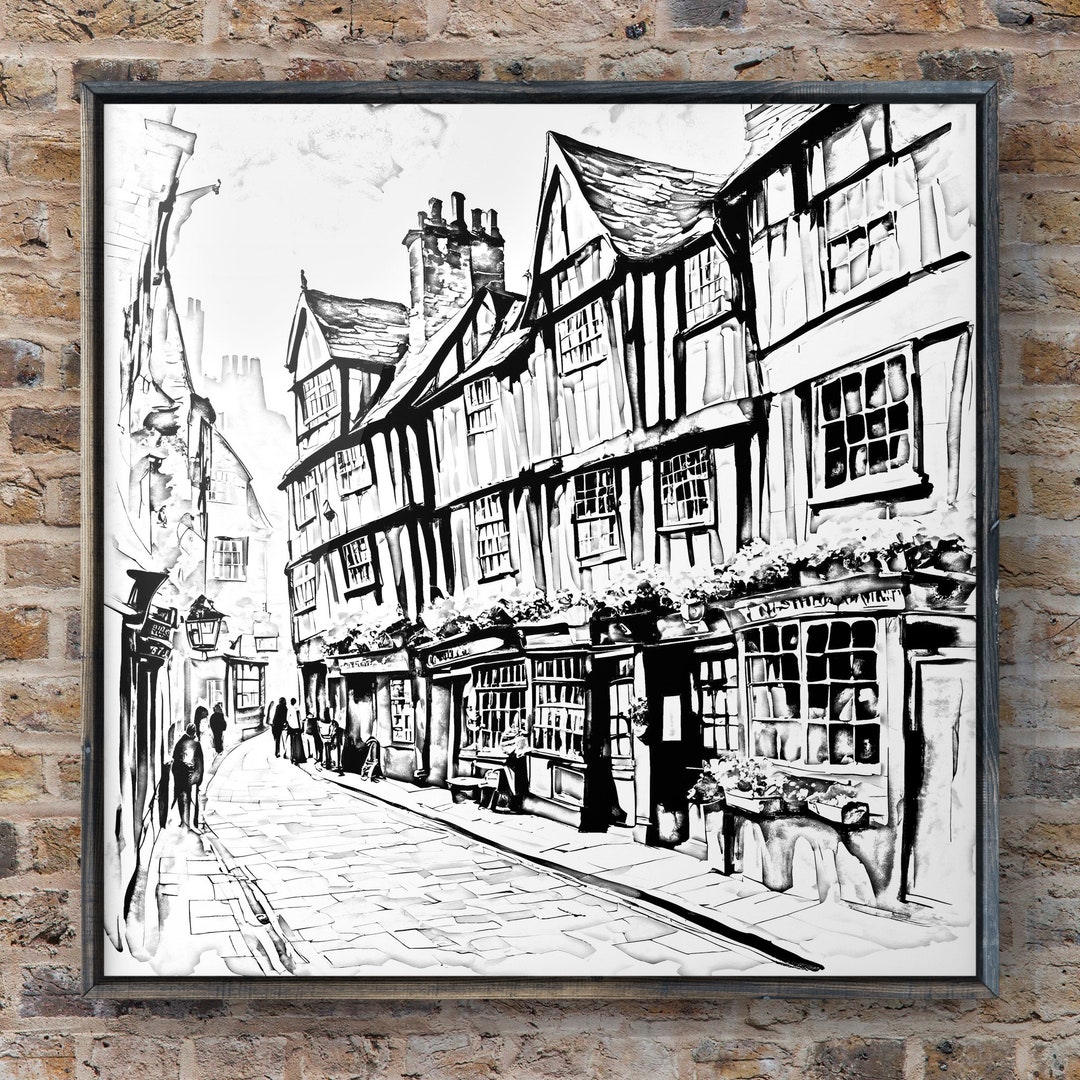The Shambles, York, Ai Sketch - 3 X Ai Art Digital Print / Download - Etsy