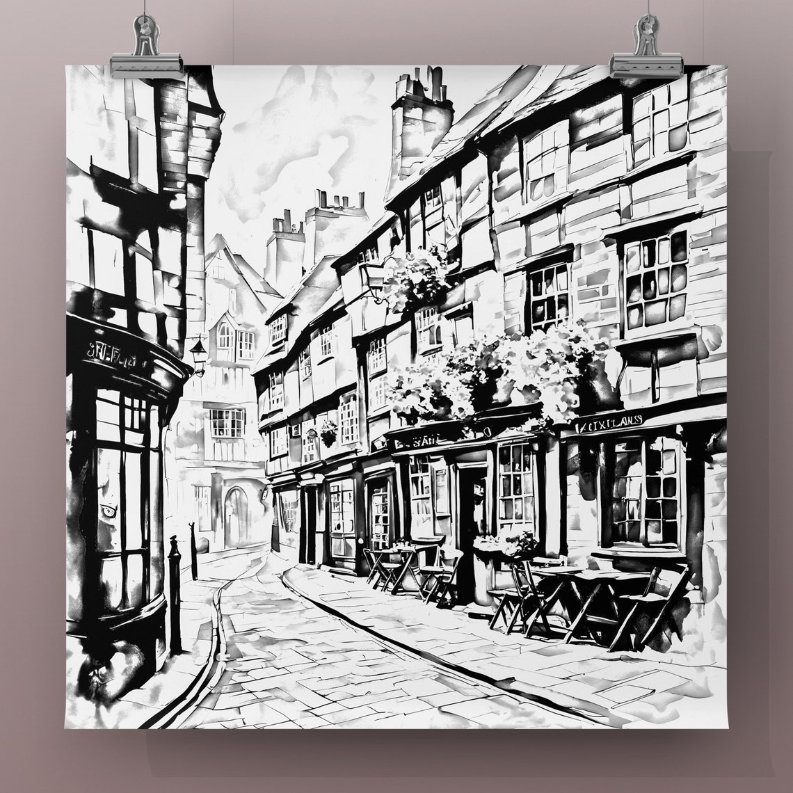 The Shambles, York, Ai Sketch - 3 X Ai Art Digital Print / Download - Etsy